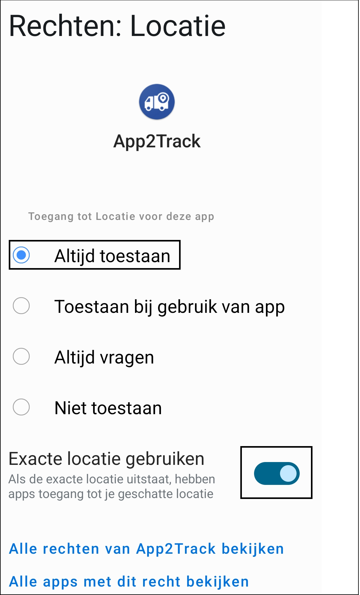 Android | Welke toestemmingen moet ik geven bij het installeren van de app? – Support | Core-suite