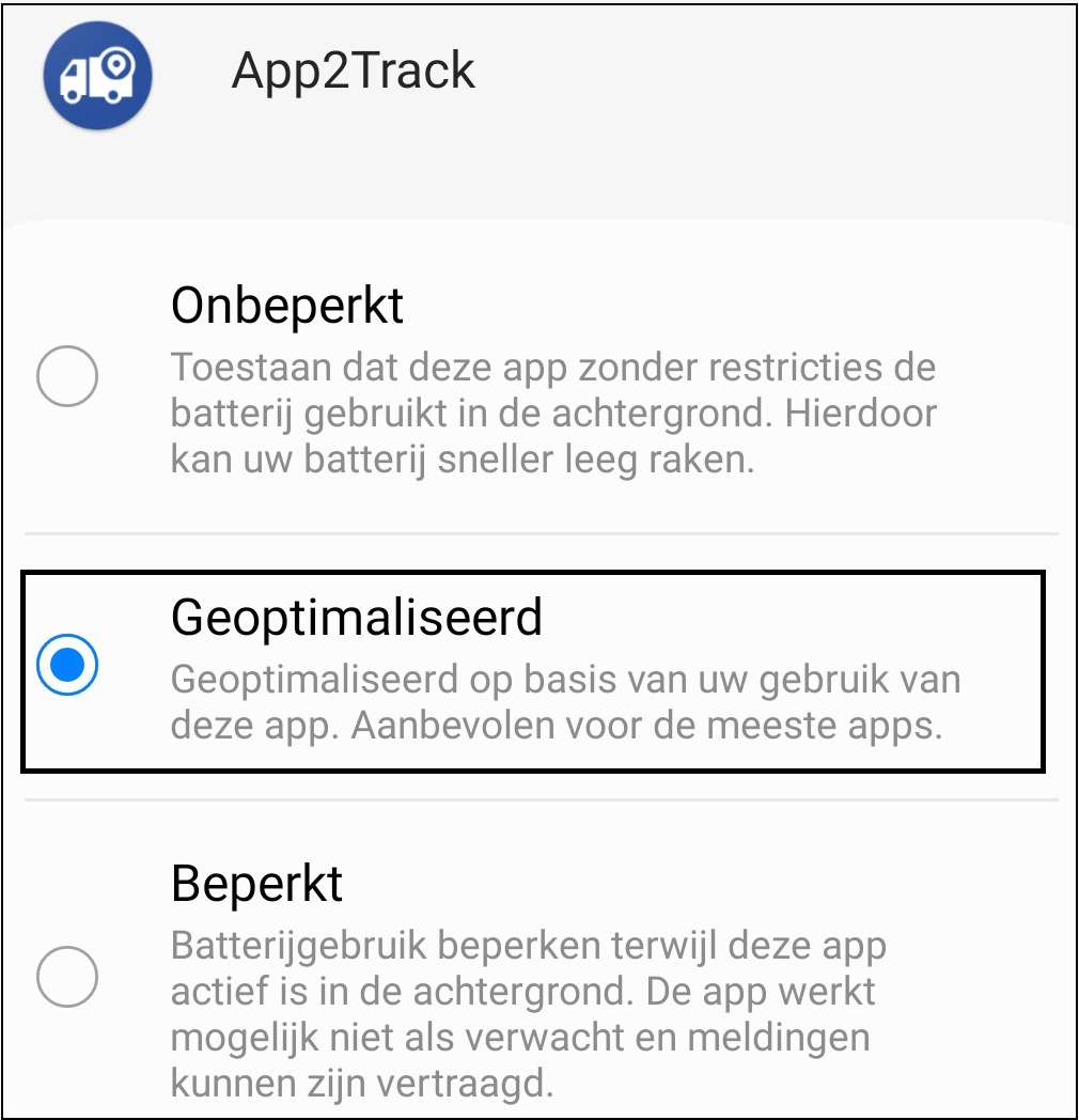 Android | Hoe zorg ik ervoor dat ik zichtbaar ben tijdens mijn rit? – Support | Core-suite