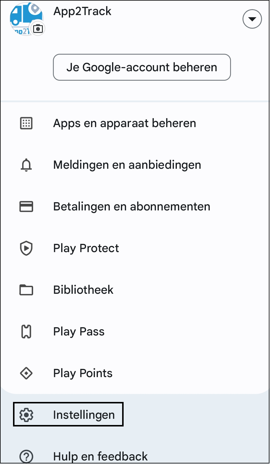 Android | Hoe zorg ik dat App2Track altijd up to date is? – Support | Core-suite