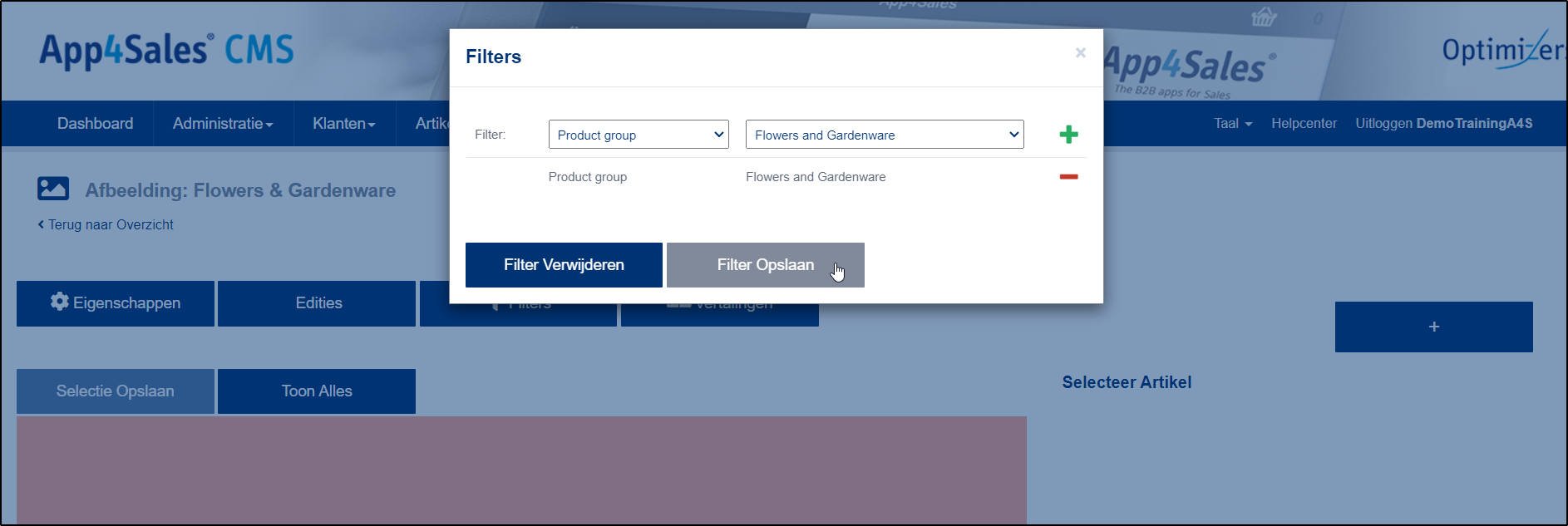 Hoe koppel je een assortiment aan een sfeerafbeelding? – Support | Core-suite