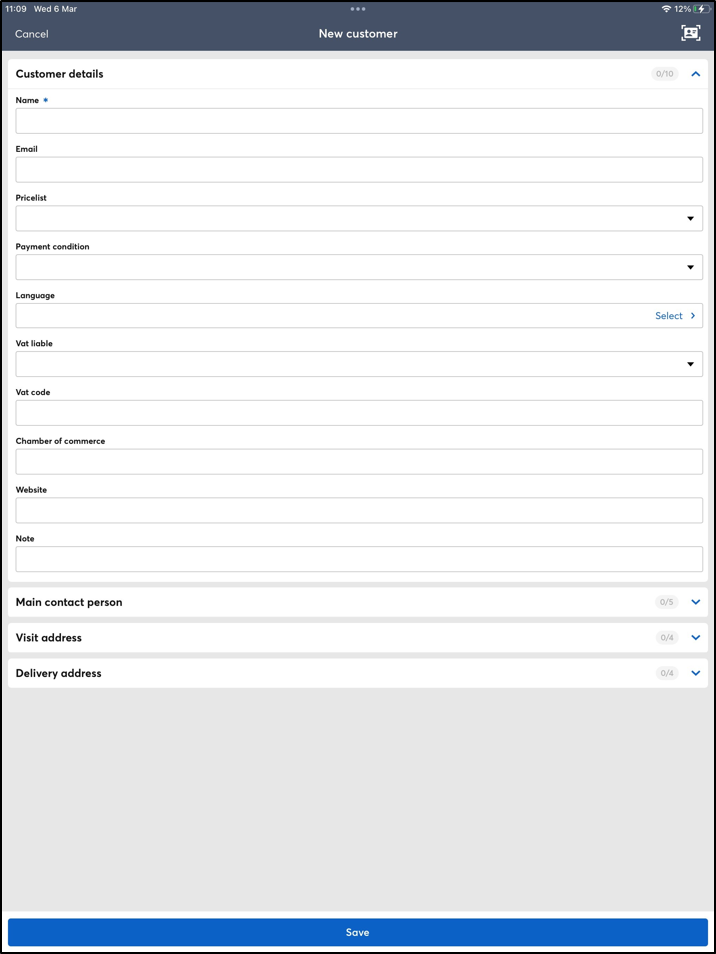 How to adjust the fields for creating a new customer in App4Sales? – Support | Core-suite